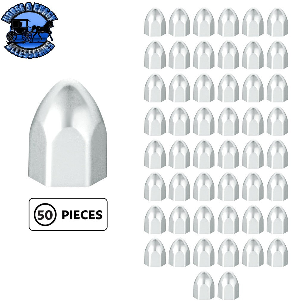 UP-10065P50 9/16" x 15/16" Chrome Plastic Bullet Nut Covers - Push-On ...