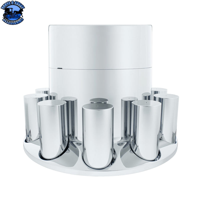 UP-10383 Chrome Plastic Flat Top Axle Cover Combo Kit With 33mm X 4-1 ...