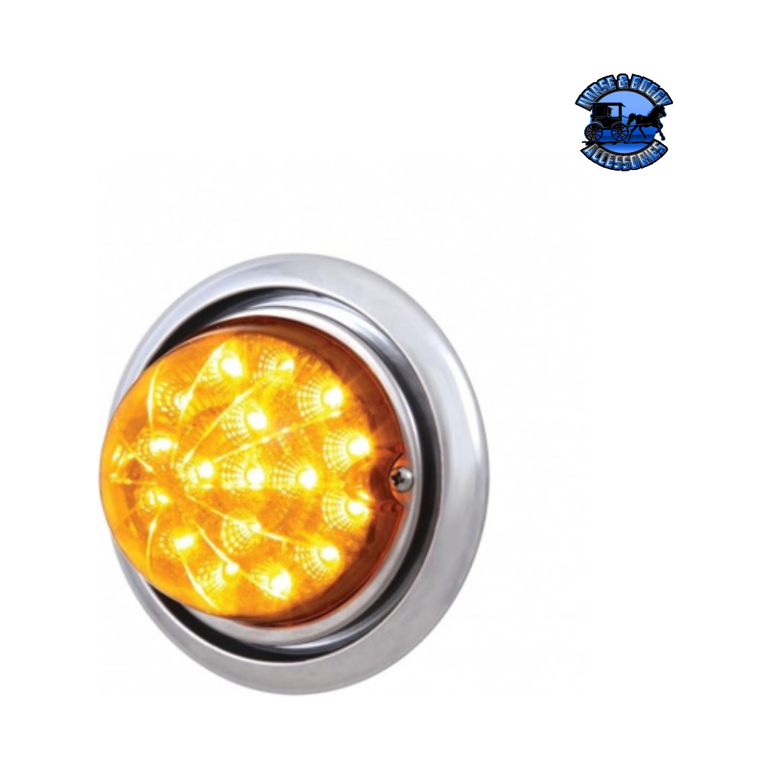FRONT BUMPER LIGHT WITH 17 AMBER LED DUAL FUNCTION CLEAR STYLE REFLECT ...