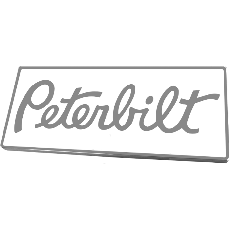 PETERBILT WHITE RECTANGULAR EMBLEM 108 — Horse & Buggy Accessories