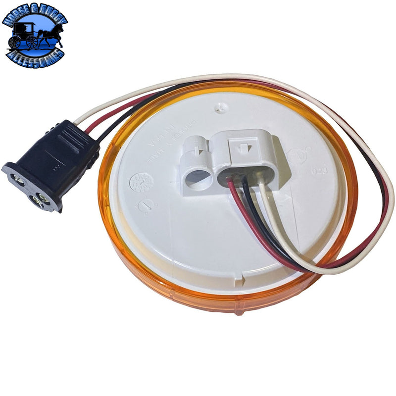 Piranha ® LED 4 inch Round Rear Turn Signal; amber w/adapter plug; bul ...