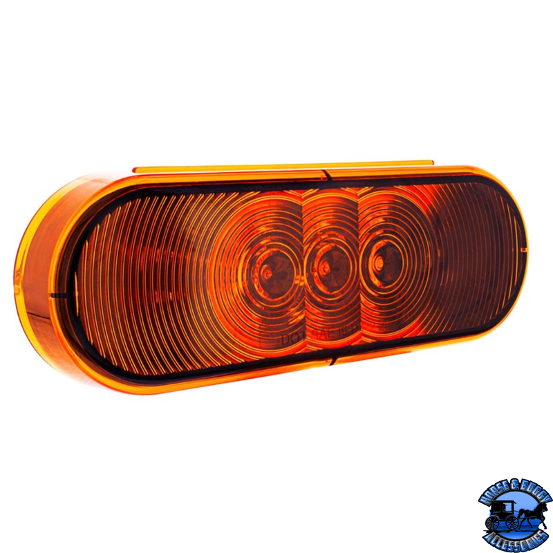 3 LED 6" Oval Light(Turn Signal)-Amber LED/Amber Lens #38066B — Horse ...