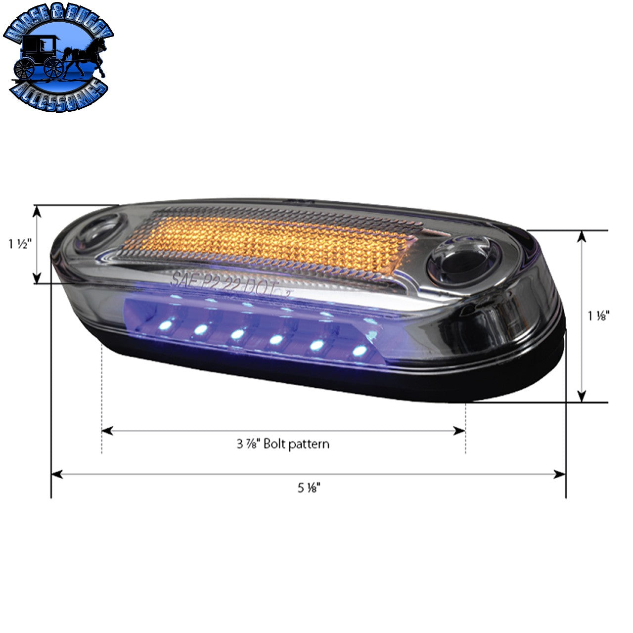 77594 5-1/8" RECTANGULAR LED SIDE MARKER LIGHT WITH UNDER GLOW EFFECT ...
