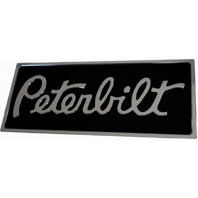 PETERBILT RECTANGULAR BLACK CHROME ENGRAVED EMBLEM (190) — Horse ...