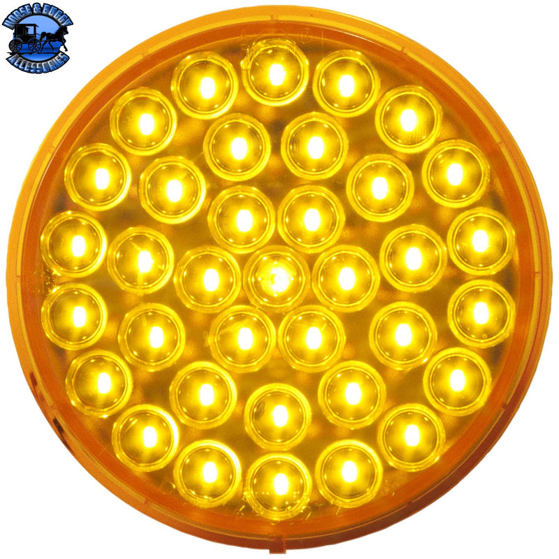 Piranha ® LED 4 inch Round Rear Turn Signal; amber w/adapter plug; bul ...