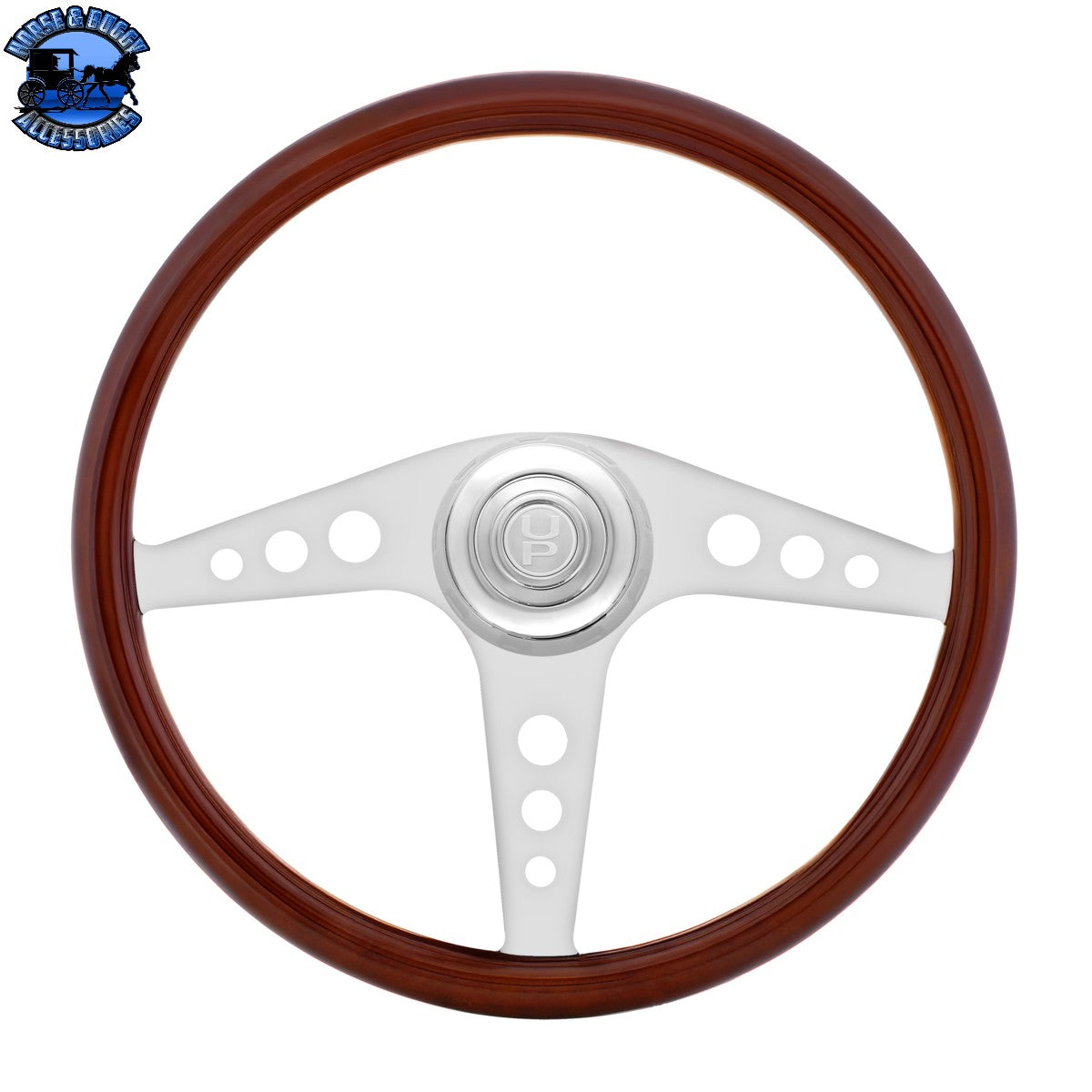 UP-88328 18" Chrome GT Steering Wheel With Chrome Horn Bezel And Horn ...