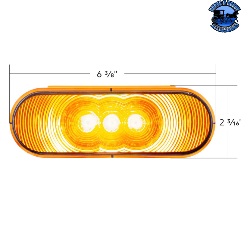 3 LED 6" Oval Light(Turn Signal)-Amber LED/Amber Lens #38066B — Horse ...