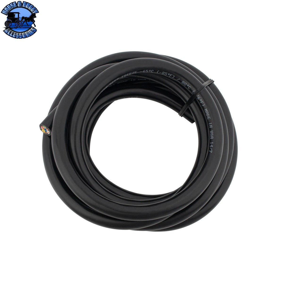 UP-98482 14 Awg 7-Way Black Jacketed Trailer Wire 10 Ft — Horse & Buggy ...