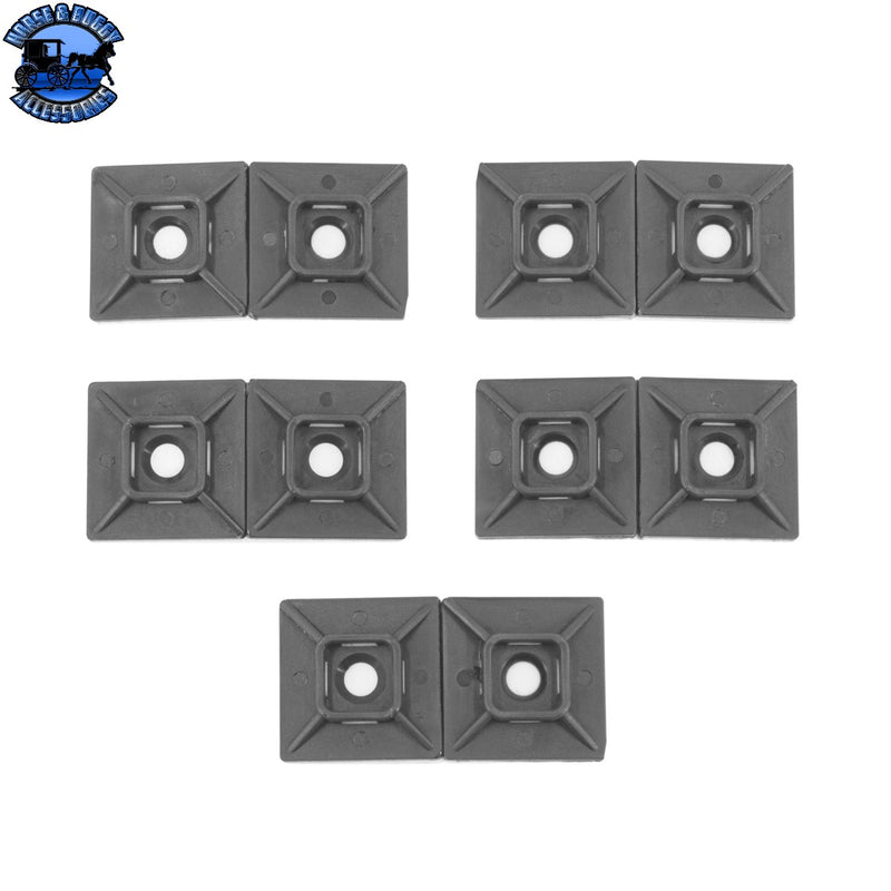 UP-98513 1" 4-Way Nylon Adhesive Cable Tie Mount Black (10-Pack ...