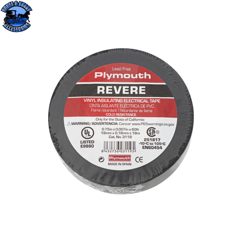 UP-98521 Vinyl Electrical Tape - Black .75"X.007"X60Ft 1 Roll — Horse ...