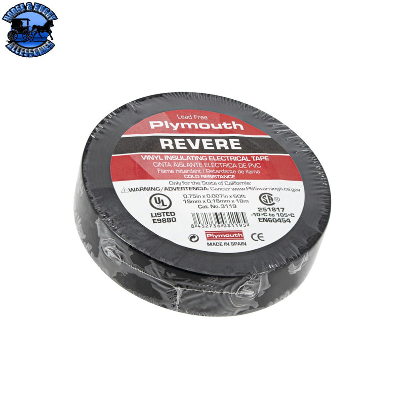 UP-98521 Vinyl Electrical Tape - Black .75"X.007"X60Ft 1 Roll — Horse ...