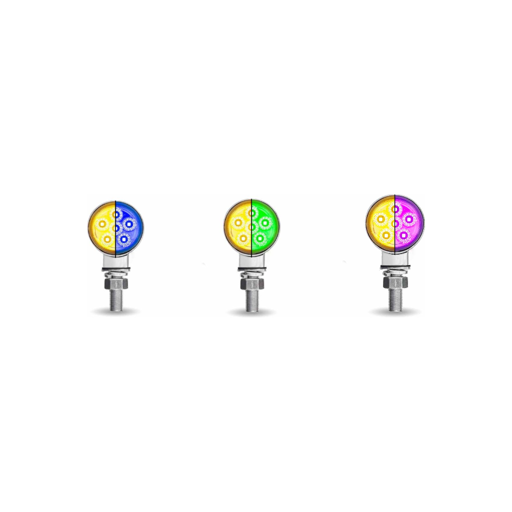 1.8" Mini Double Face Round Reflector LED Light - Trux Dual Revolution ...