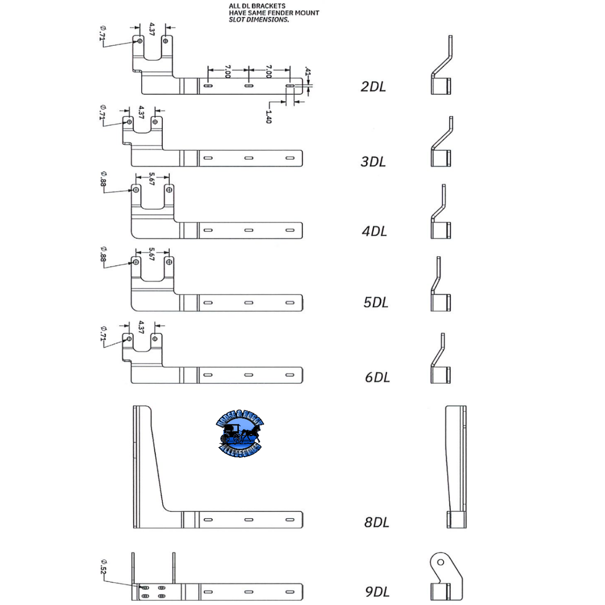 Hogebuilt Blind Mount Brackets (WORKS ON BOTH MID OR LOW DROP HALF FEN ...