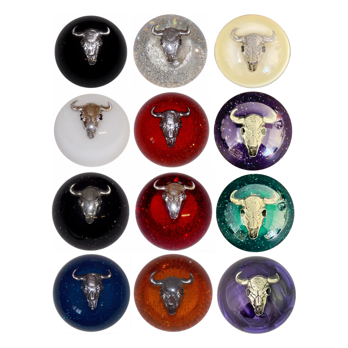 Cow Skull Brake Knobs (5/8"-11 female threads) Twisted Shifterz (Choos — Horse & Buggy Accessories