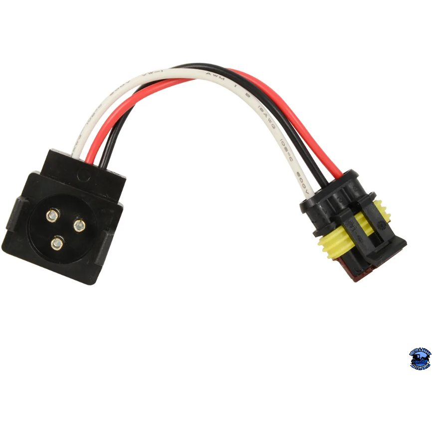 GRAND GENERAL 3-PIN LIGHT ADAPTER PLUG FROM ROUND 3-PIN TO (AMP STRAIG ...