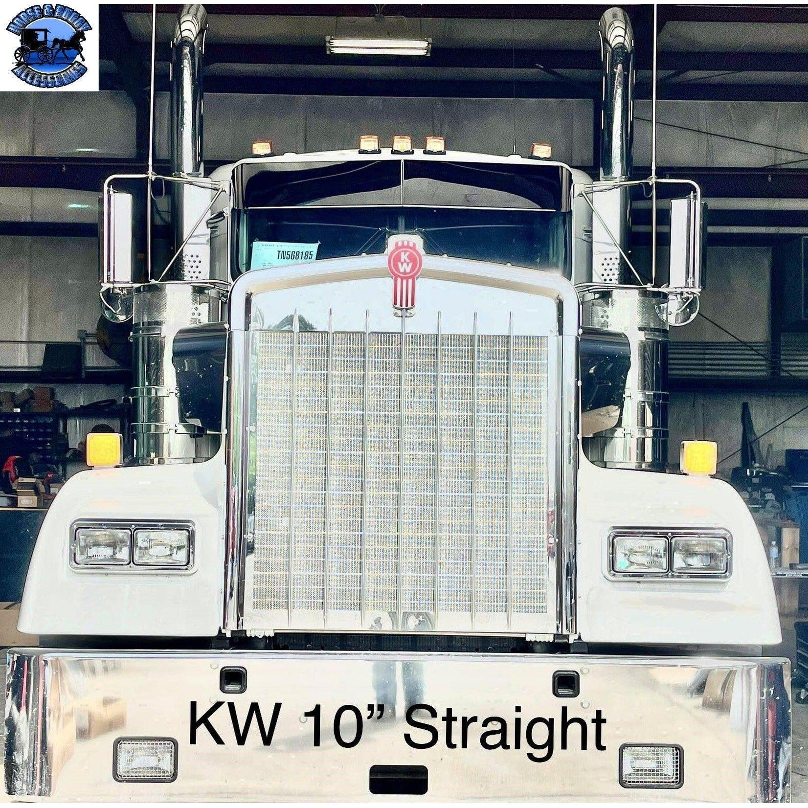 nu-2023-100 Rollin low Kenworth 10" straight visor fits-aero cab model ...