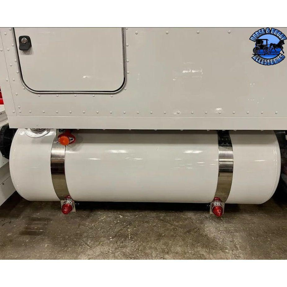 Stainless fuel tank watermelon light bracket (4" wide) fits-26" Peterb ...