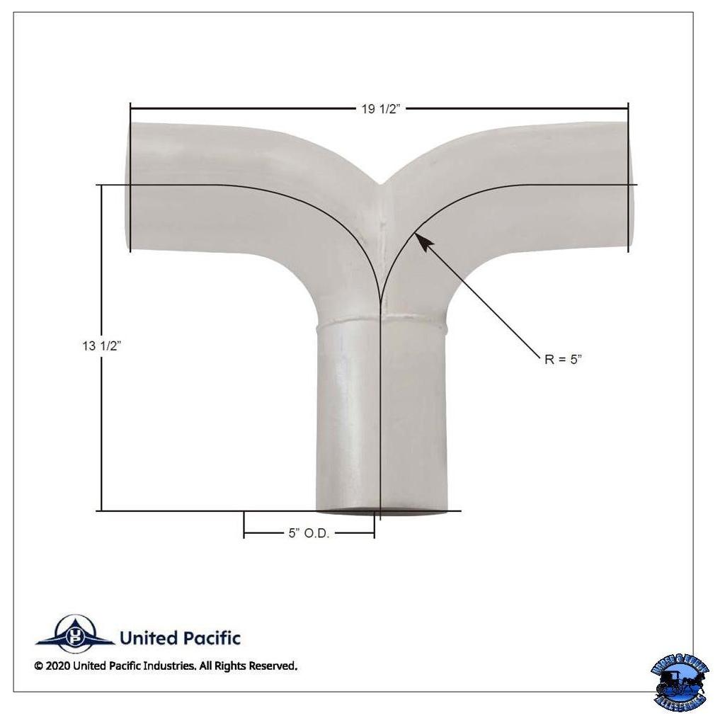 UNITED PACIFIC EXHAUST Y-DIVIDER FOR KENWORTH AEROCAB K180-18613 Part ...
