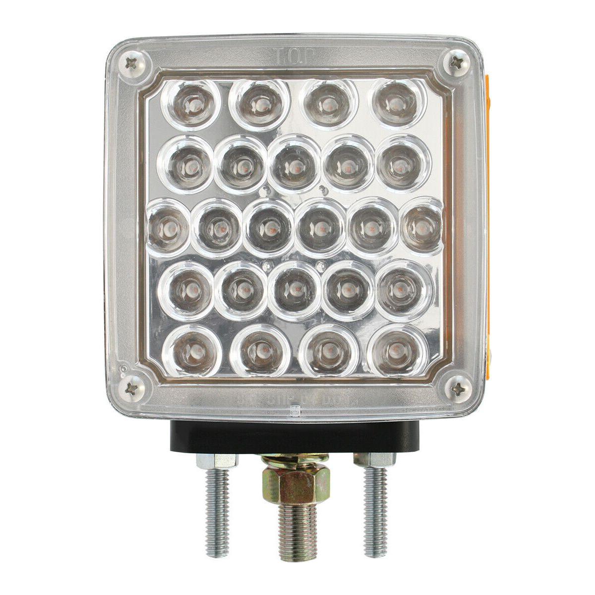 77622 Square Double Face Pearl LED Pedestal Light Amber/Amber w/clear ...